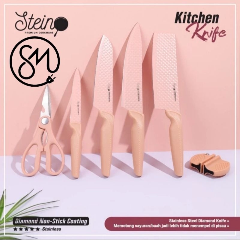 Jual Stein cookware Diamond knife set 6 in 1 knives pisa 6in1 | Shopee ...