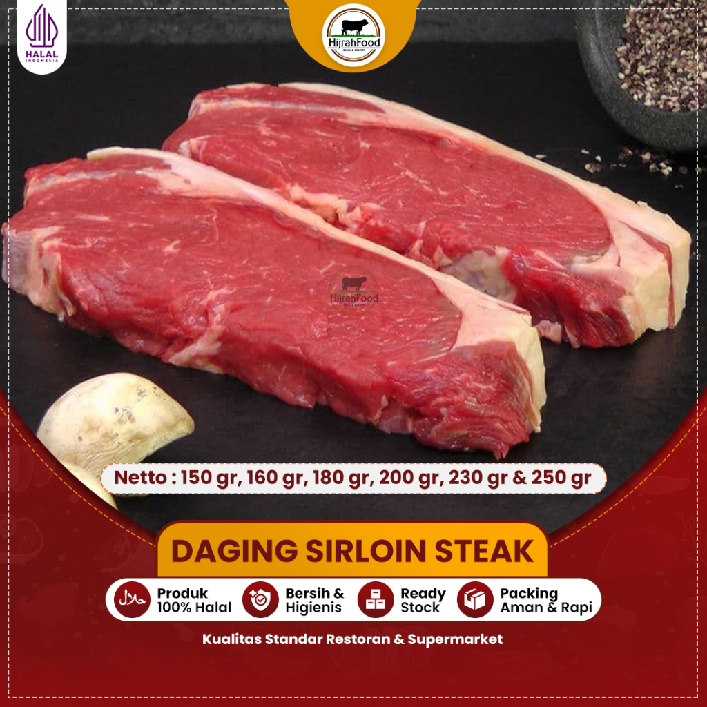 Jual Daging Sapi Beef Sirloin Steak AUS Fresh Frozen Has Luar Pilih Varian Segar Berkualitas ...