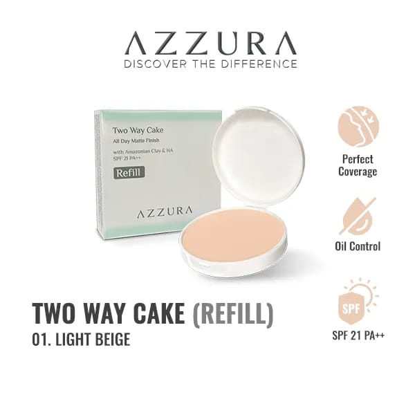 Jual AZZURA Two Way Cake All Day matte Finish (REFILL) | Shopee Indonesia