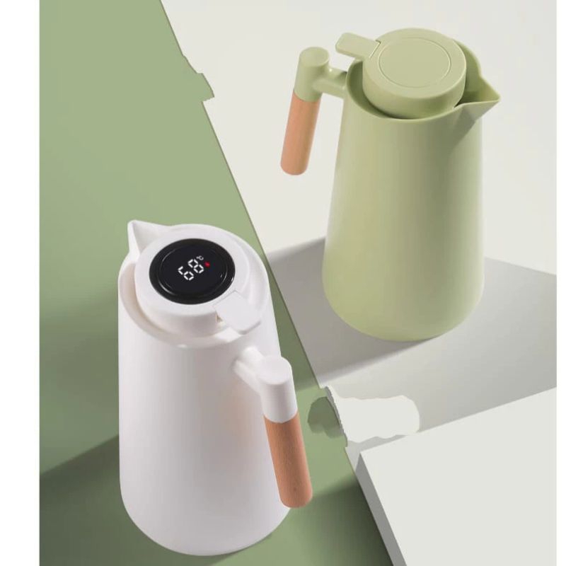 Jual Termos Teko Temperature Digital 1 Liter Teko Air Panas Gagang Kayu ...