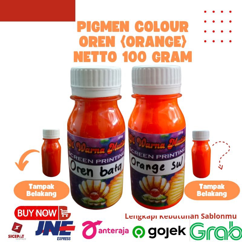 Jual Pigmen Warna Oren (ORANGE) Biang Sablon Cat Tembok/Baju/Kain/Tote ...