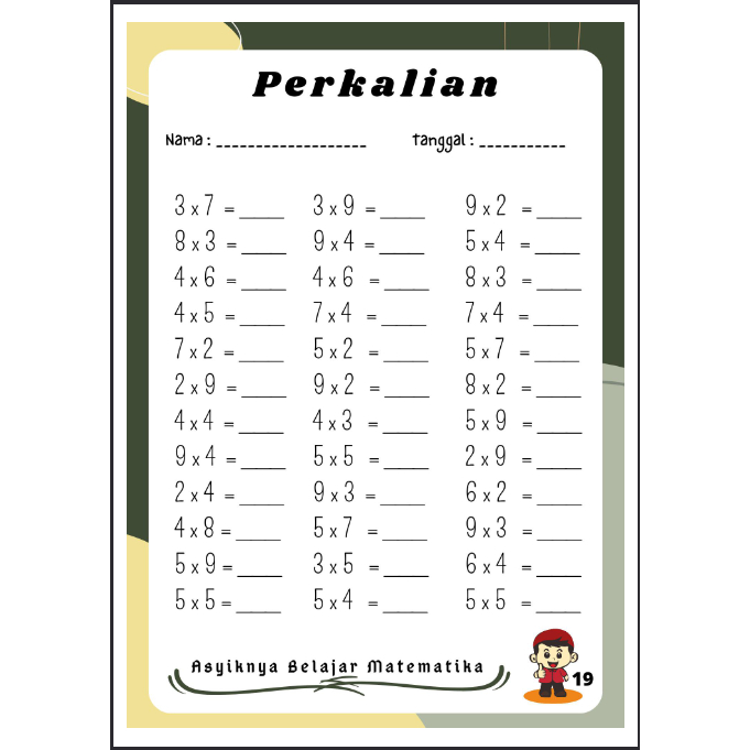 Jual 50 Halaman Latihan Pembagian & Perkalian Siap Cetak - Printable ...