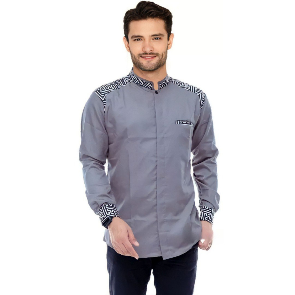 Jual Koko Motif Araseo | Baju Koko Motif Batik Lengan Panjang | Koko ...