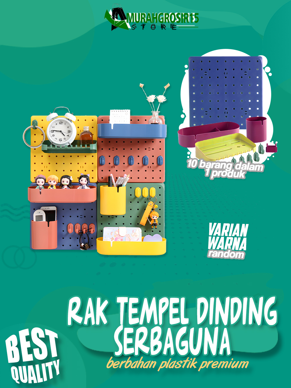 Jual Rak Dinding Tempel Serbaguna Storage Home | Shopee Indonesia