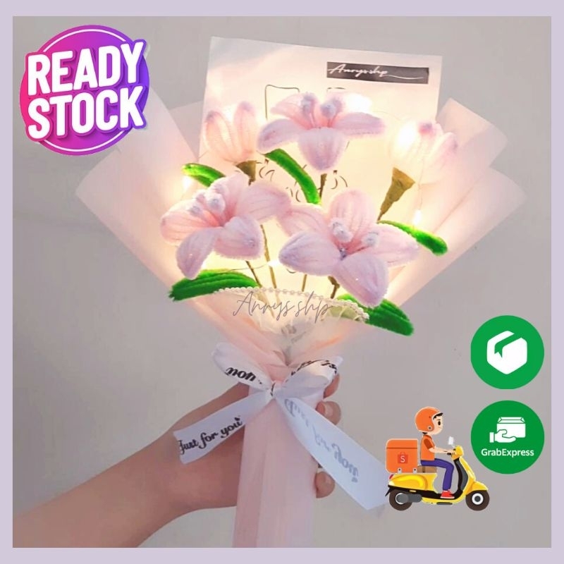 Jual [Ready] Bouquet pinflowers Led / buket pipe cleaner /buket bunga ...