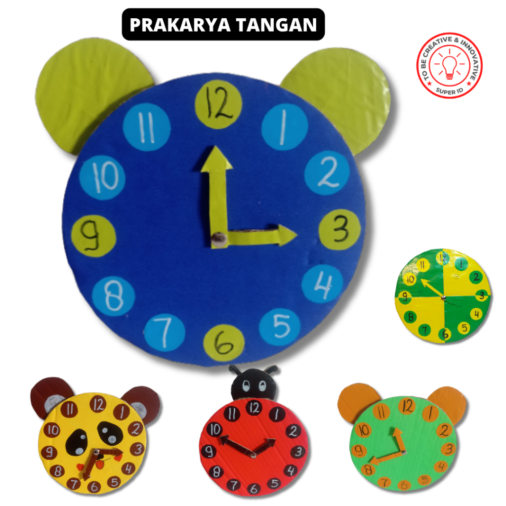Jual Jam kardus / jam edukasi anak / jam mainan jam edukasi anak ...