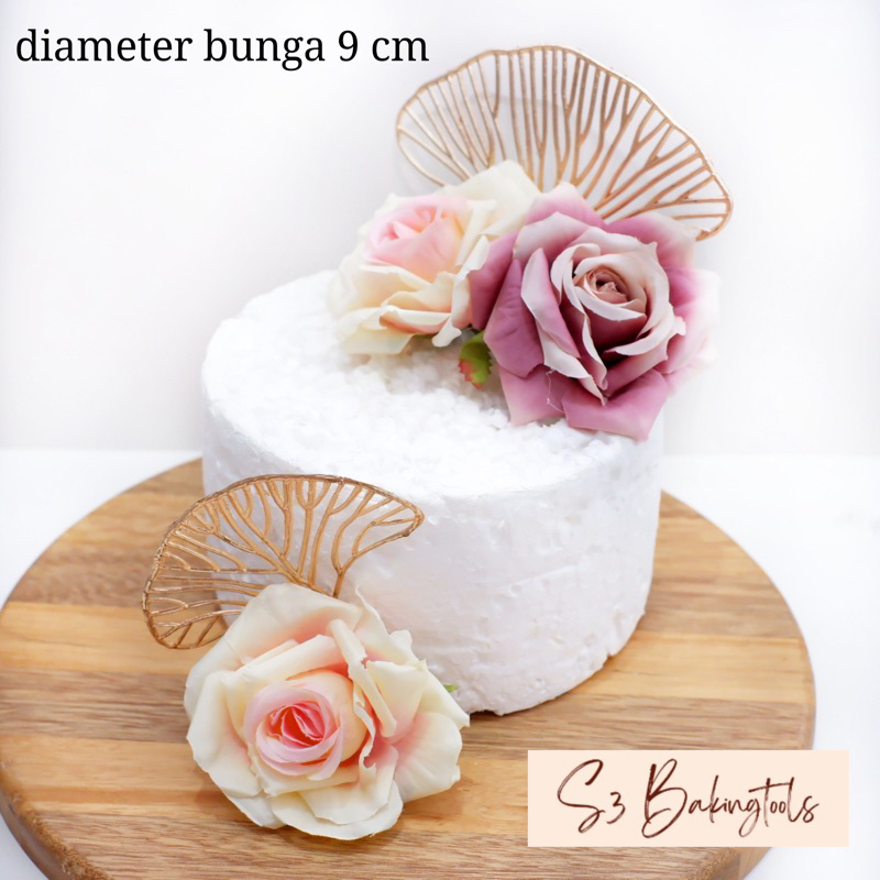 Jual Cake topper hiasan kue artificial flower beauty roses | Shopee Indonesia