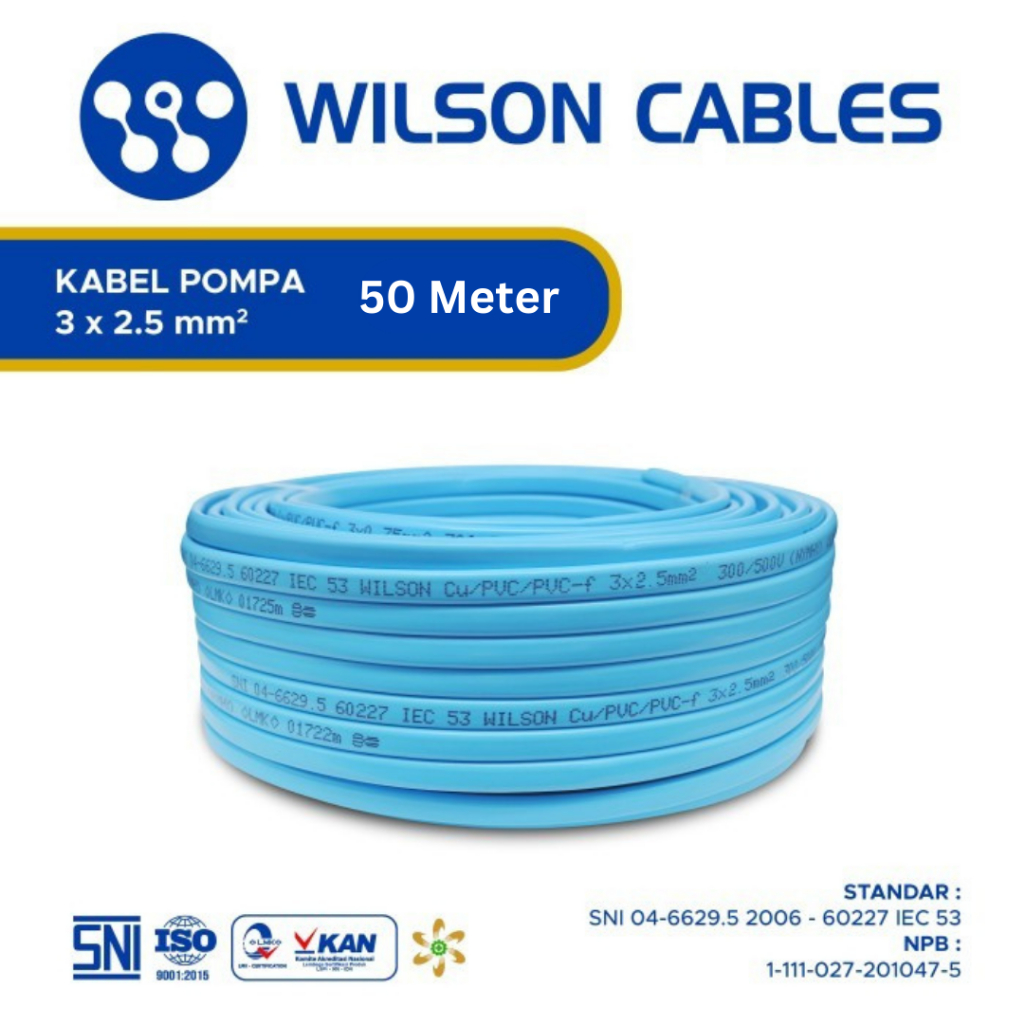 Jual Wilson Cables Kabel Pompa NYMHY 3x2.5 mm2 Biru 50 Meter / Kabel ...