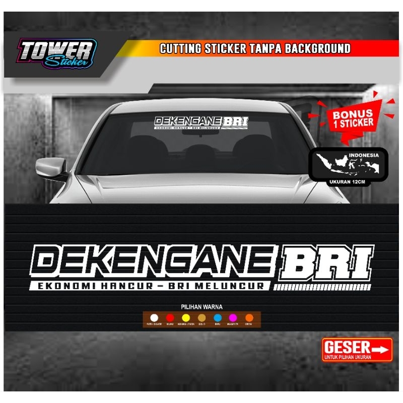 Jual Sticker cutting viral DEKENGANE BRI stiker kaca mobil bahan ...