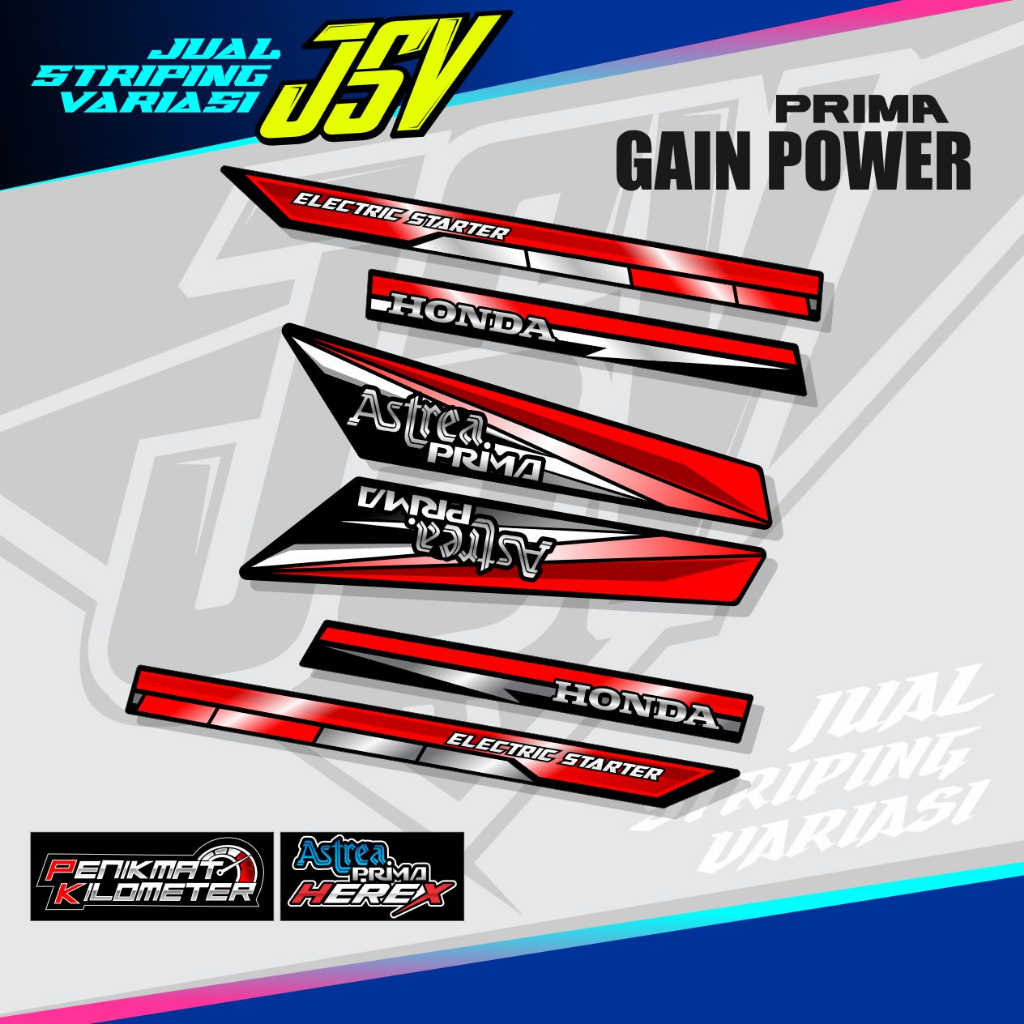 Jual Striping Astrea Prima GAIN POWER Stiker set Astrea Prima Variasi ...