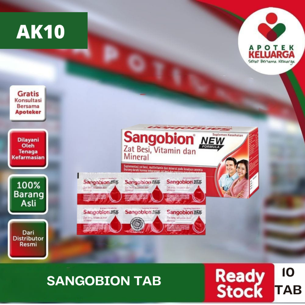 Jual SANGOBION TABLET TAMBAH DARAH, TABLET ZAT BESI #PADANG | Shopee ...