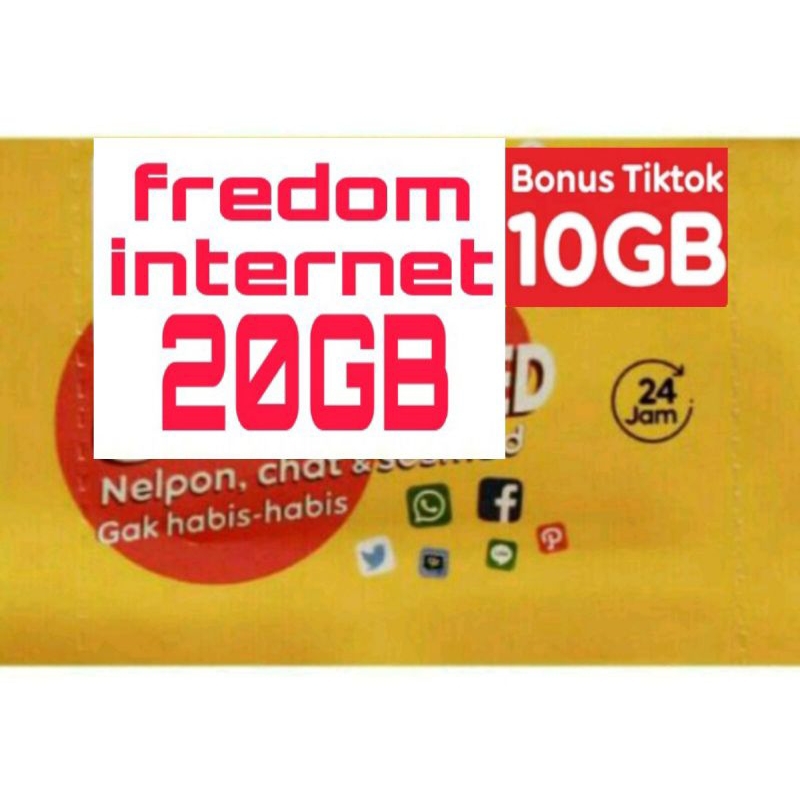 Jual Kartu Perdana indosat Fredom internet 20GB | Shopee Indonesia