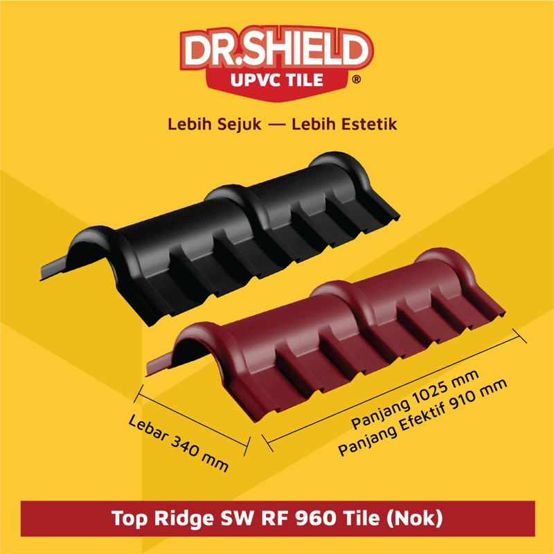 Jual Top Ridge /side ridge SW RF 960 mm tile ( Nok ) | Shopee Indonesia