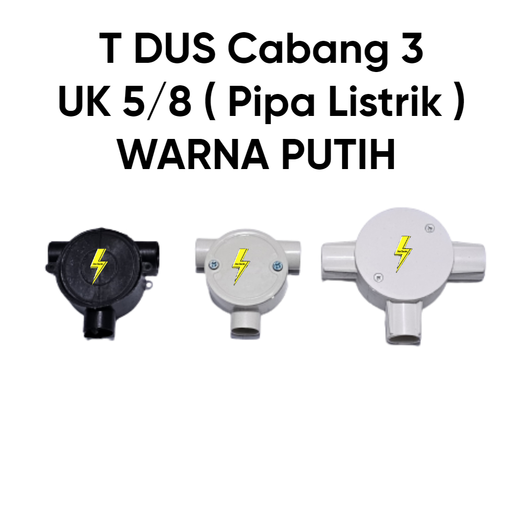 Jual T DUS Cabang 3 Ukuran 5/8 Pipa Listrik T DOS HITAM, T DUS BAUT ...