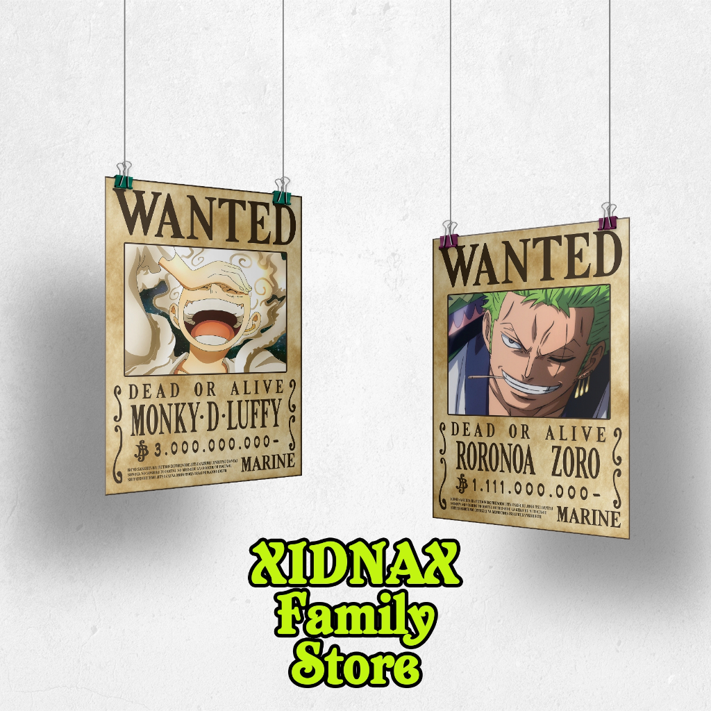 Jual Poster Bounty Wanted Buronan One Piece SHP A4 Terbaru | Shopee ...