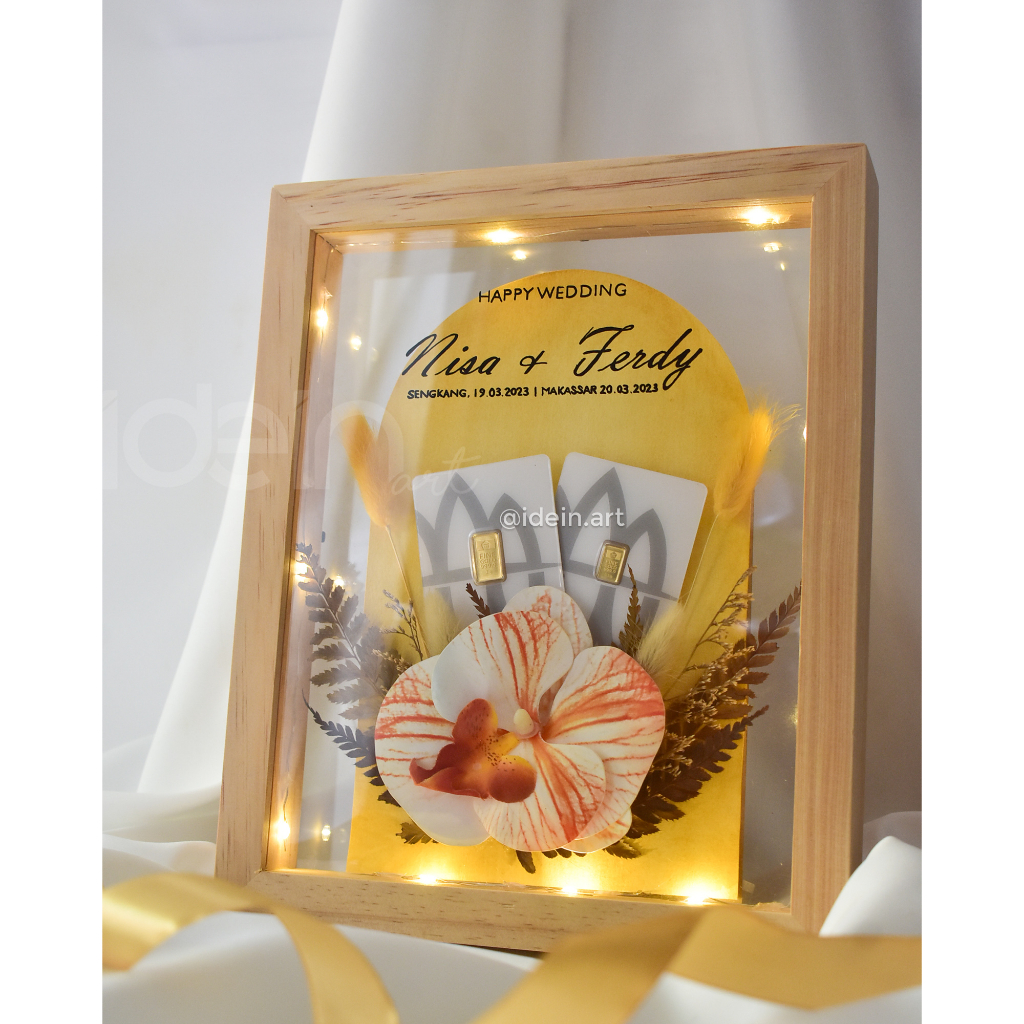 Jual Hadiah Pernikahan Bingkai 3D Size 8R Akrilik Anti Pecah Logam ...
