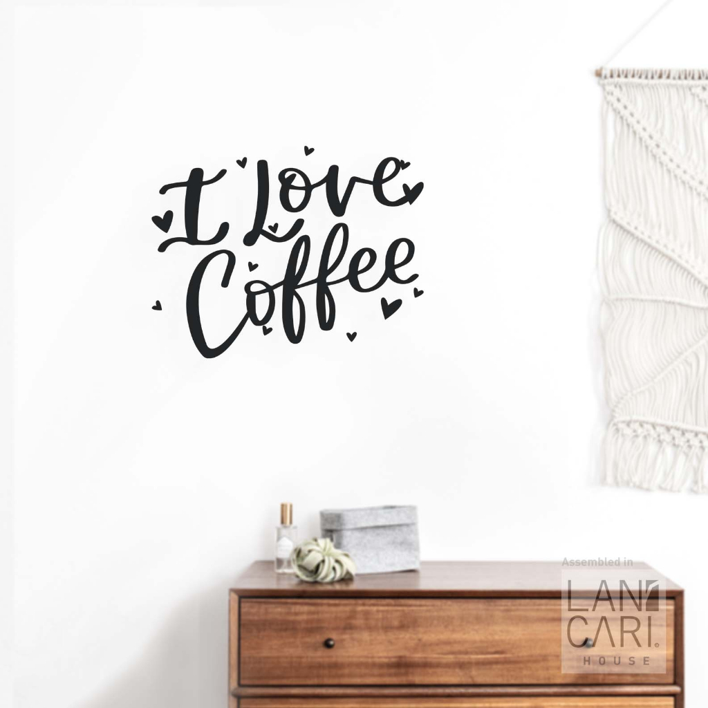 Jual Cutting Sticker Cafe I Love Coffee Kafe Shop Sticker Dinding Toko ...