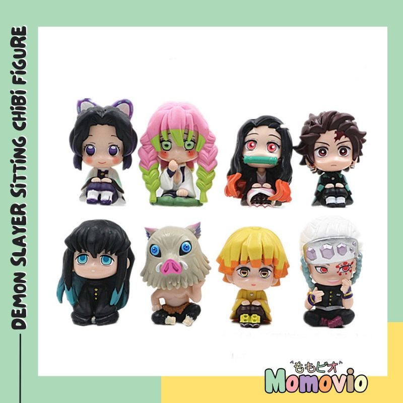 Jual Demon Slayer Kimetsu no Yaiba Sitting Chibi Action Figure Tanjiro ...
