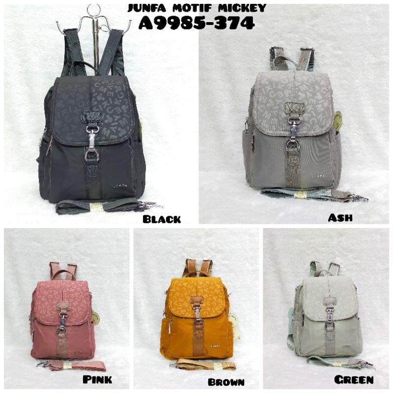 Jual TAS RANSEL JUNFA 9985-374 /362 MOTIF MICKEY MOUSE DAN POLOS NEW!!! | Shopee Indonesia