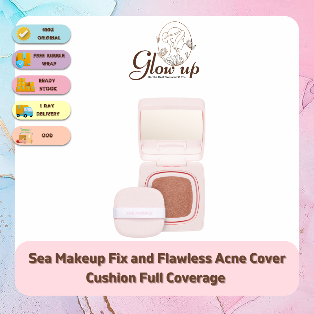 Jual Sea Makeup Fix and Flawless Acne Cover Cushion Full Coverage ...