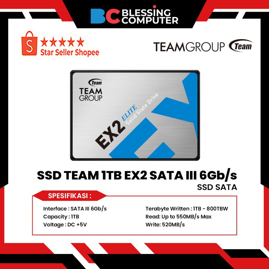 Jual SSD TEAM 1TB EX2 SATA III 6Gb/s-T253E2001T0C101 | Shopee Indonesia