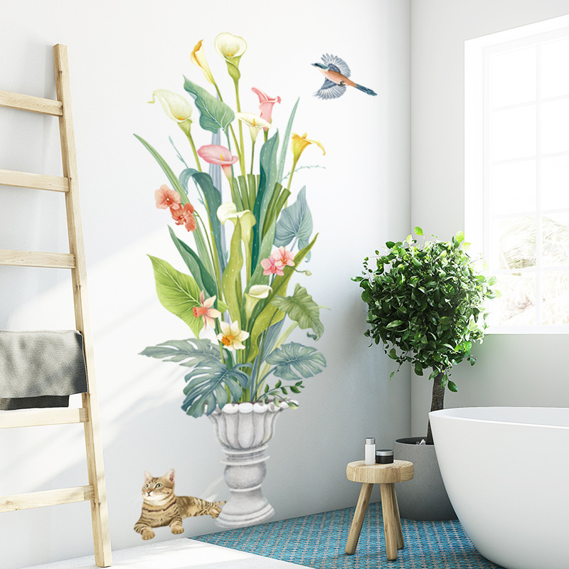 Jual WALLSTICKER WALL STIKER STICKER DINDING DEKORASI RUMAH POT BUNGA Q 210 GAMBAR POT BUNGA ...