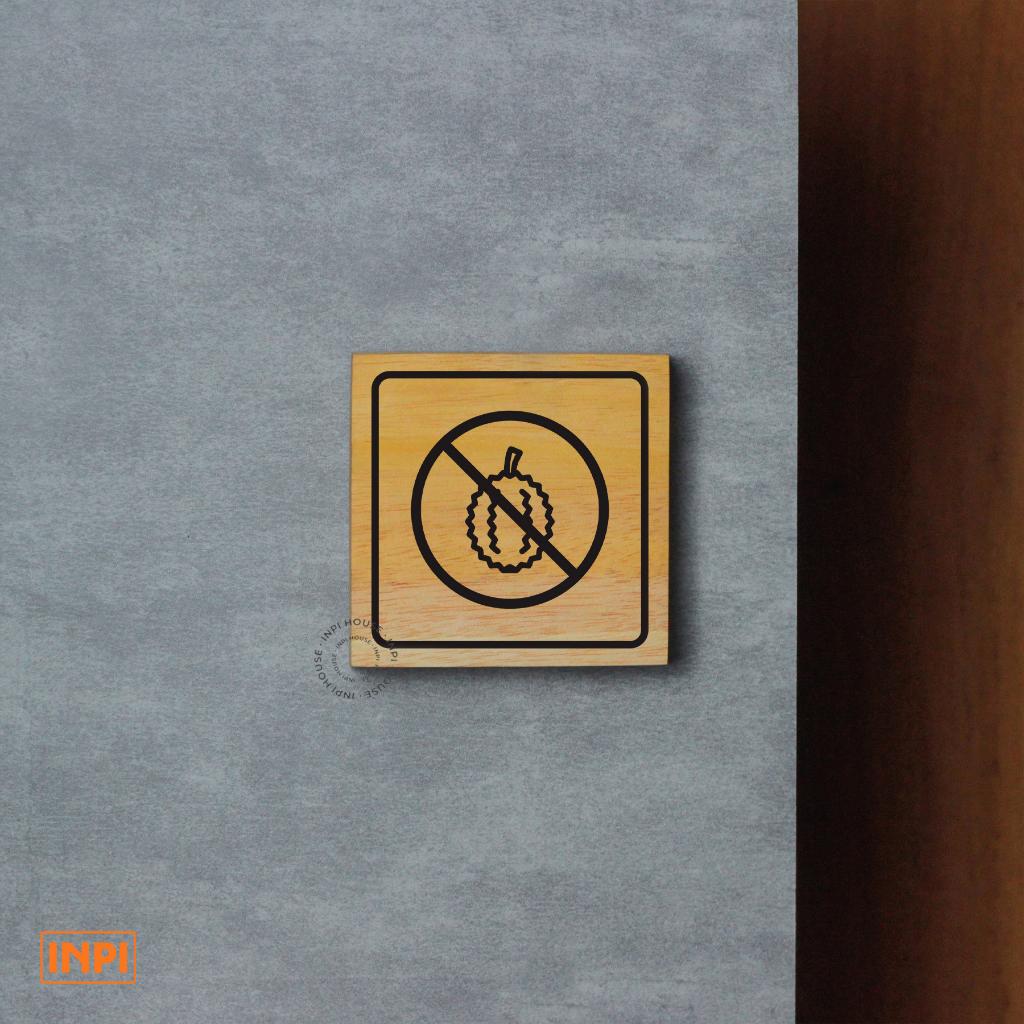 Jual no durians allowed sign system - signage dilarang membawa barang ...