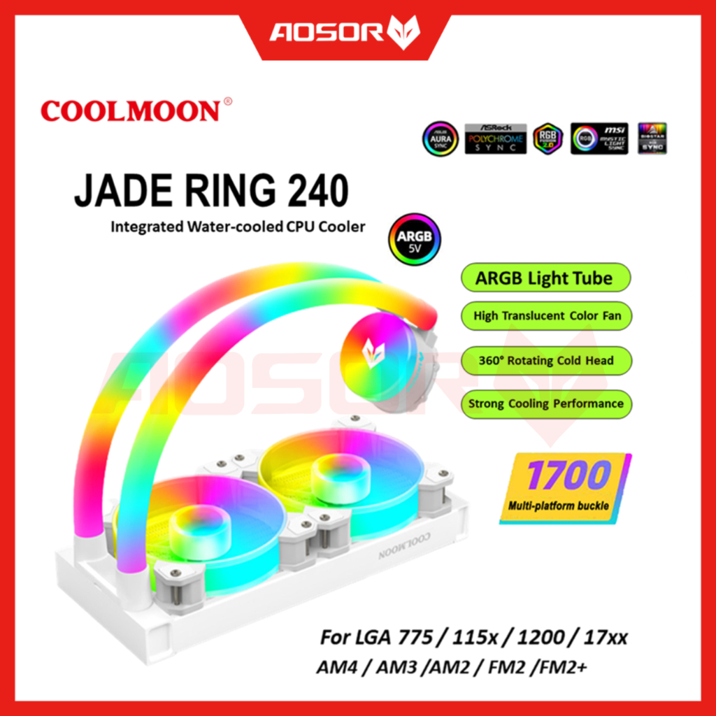Jual COOLMOON CPU WATER COOLING ARGB 120/240 RADIATOR FAN COOLER SYNC ...
