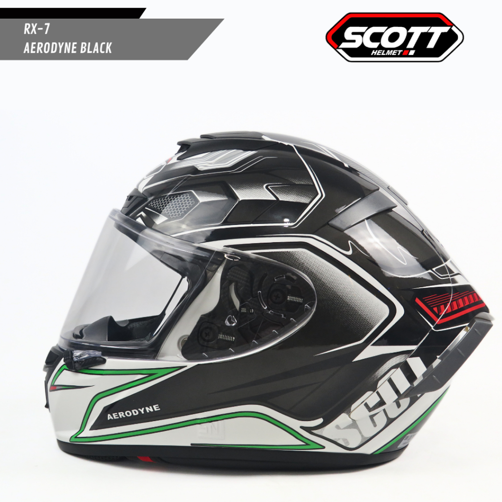Jual Scott - Helm Full Face Dewasa RX-7 SNI / Aerodyne Black | Shopee ...