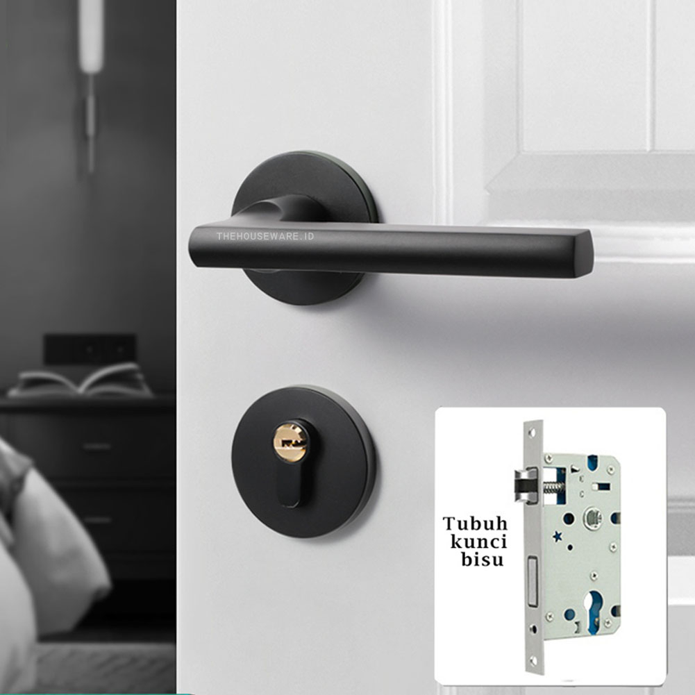 Jual Gagang Pintu 1 set siap pasang, Gaya Eropa Handle Lock Door Model ...