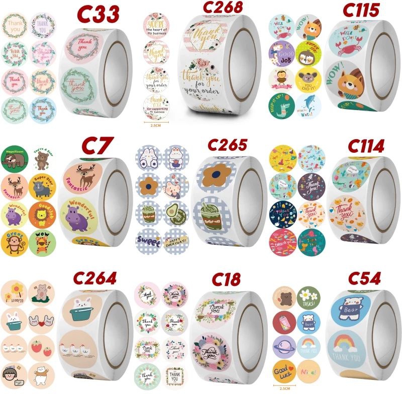 Jual Stiker Karakter Lucu Thank You 500pcs 2.5cm | Shopee Indonesia