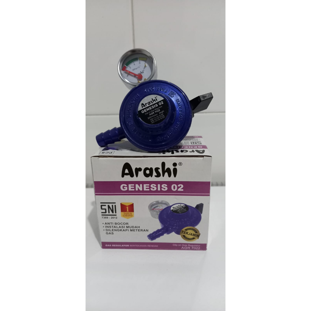 Jual Kepala Regulator + Meteran Gas Arashi Genesis 02 - SNI Garansi ...