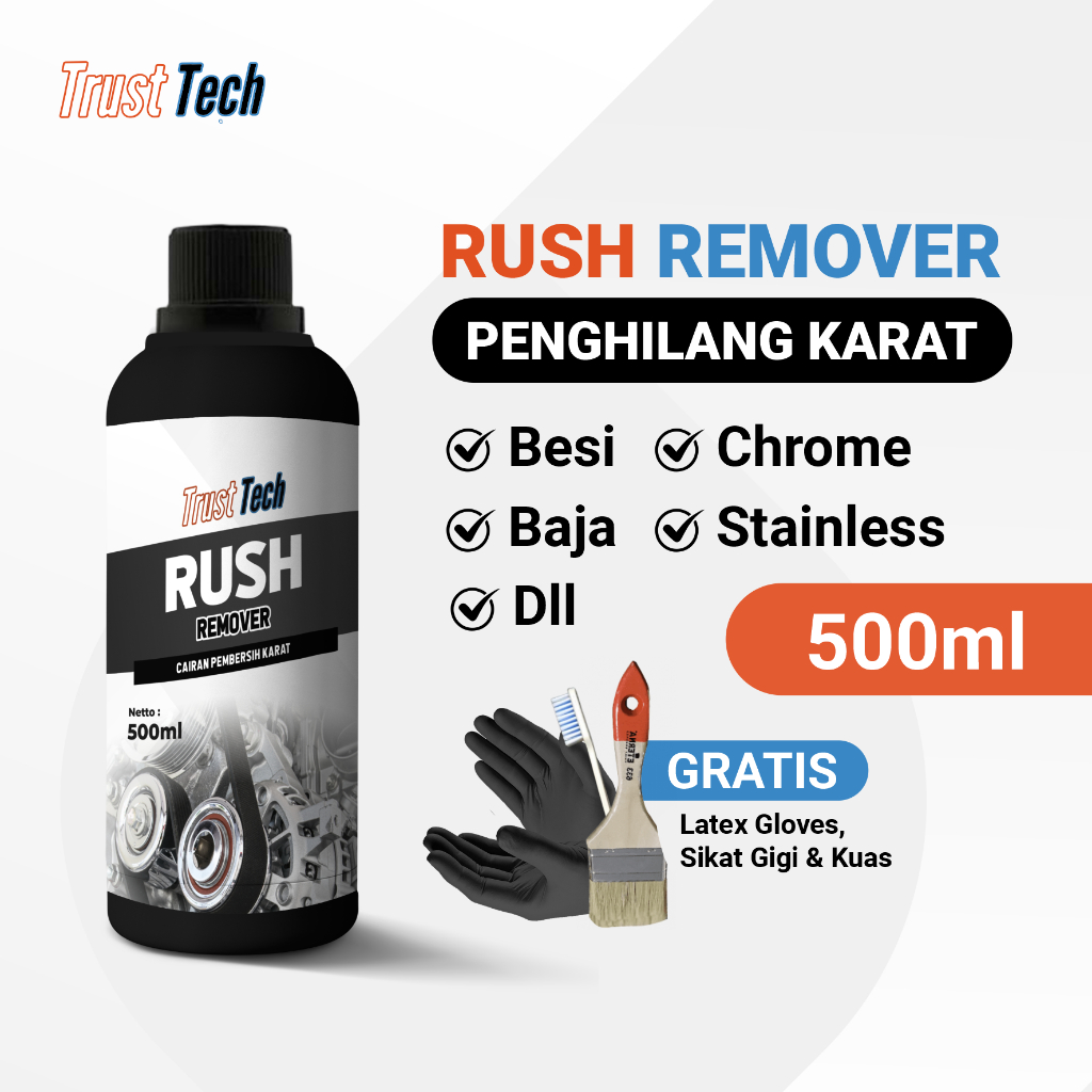 Jual TrustTech Rush Remover penghilang karat pada besi chrome baja stainless cairan pembersih ...
