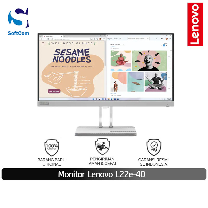 Jual Lenovo Monitor L22e 40 21.5" FHD VA / 99% sRGB / 75Hz | Shopee ...
