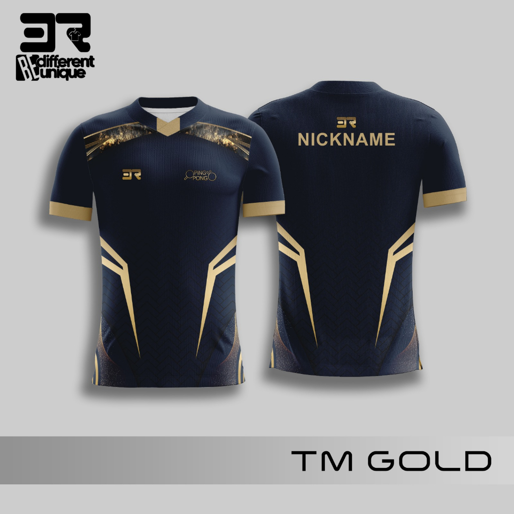 Jual Jersey Olahraga Pingpong Printing Murah Custom Nama 3R ( TM Gold ...