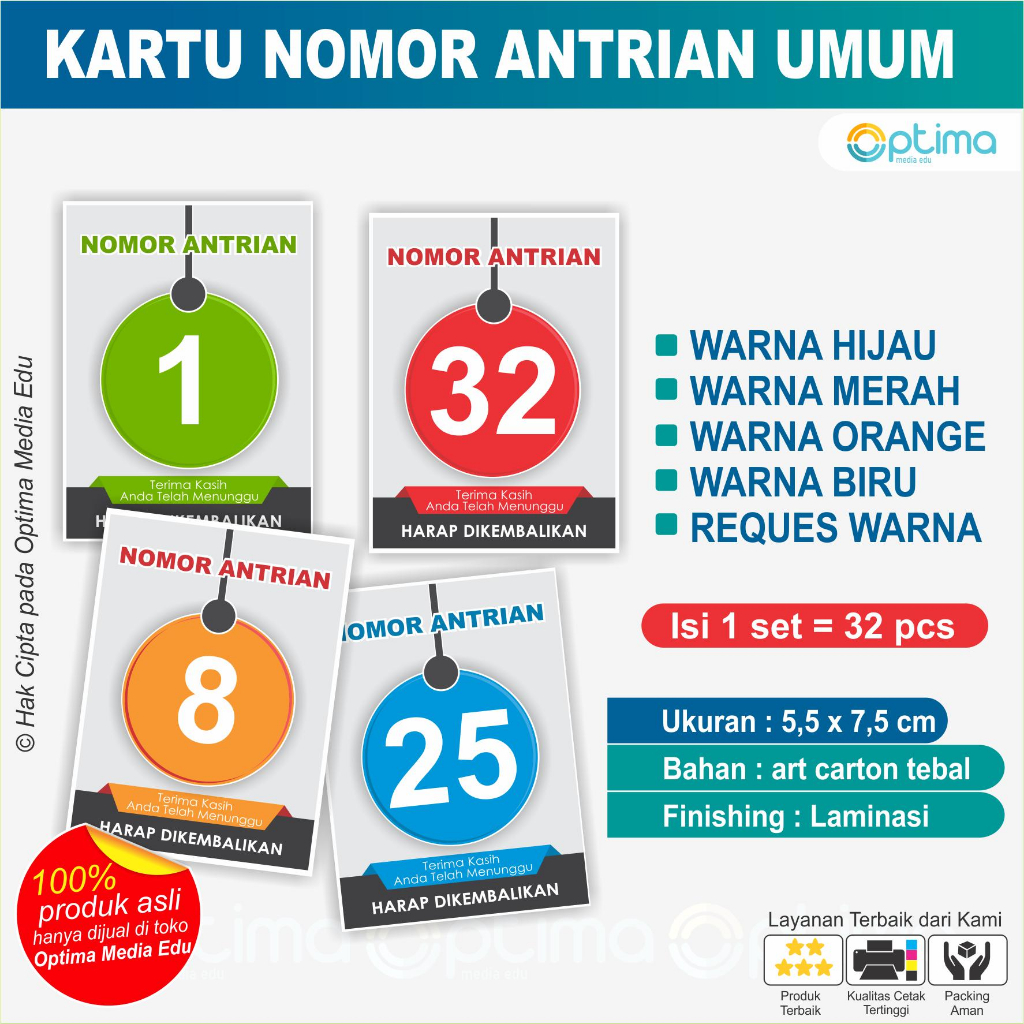 Jual KARTU NOMOR ANTRI / ANTRIAN (UMUM) | Shopee Indonesia
