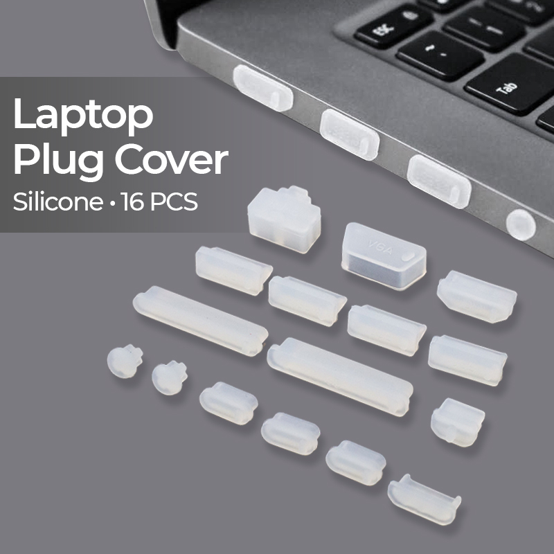 Jual Laptop Dust Plug Cover Silicone 16 PCS - A2 - Transparent | Shopee ...