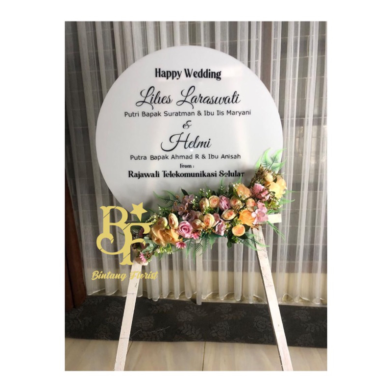 Jual Bintang Bunga Papan Akrilik Bulat / Papan Bunga Akrilik Bulat ...