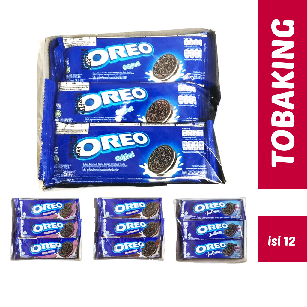 Jual Biskuit Oreo Box isi 12 sachet Original Strawberry Cokelat Ice ...