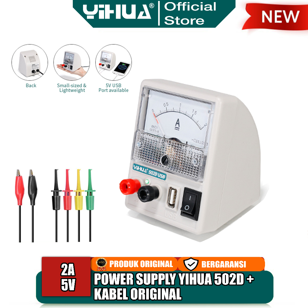 Jual Yihua 502D Power Supply HP Plus Kabel Kabel 5V 2A DC 2 Ampere Original | Shopee Indonesia
