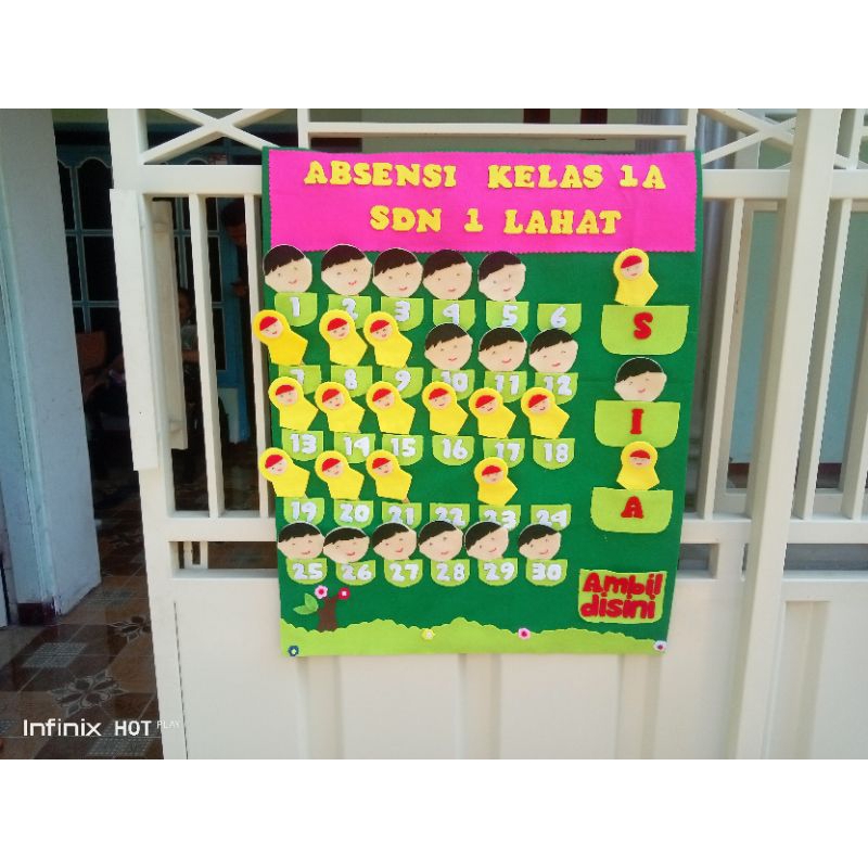 Jual ABSENSI KELAS FLANEL/HIASAN DINDING KELAS/GANTUNGAN KELAS | Shopee Indonesia