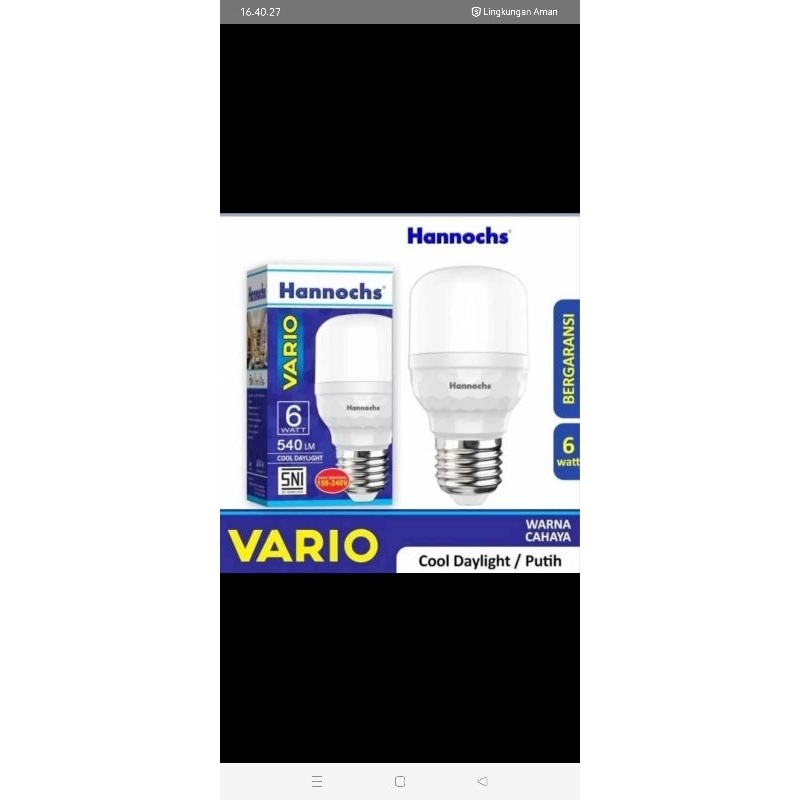 Jual lampu led hannochs vario 6w 12w hannoch led tabung putih | Shopee Indonesia