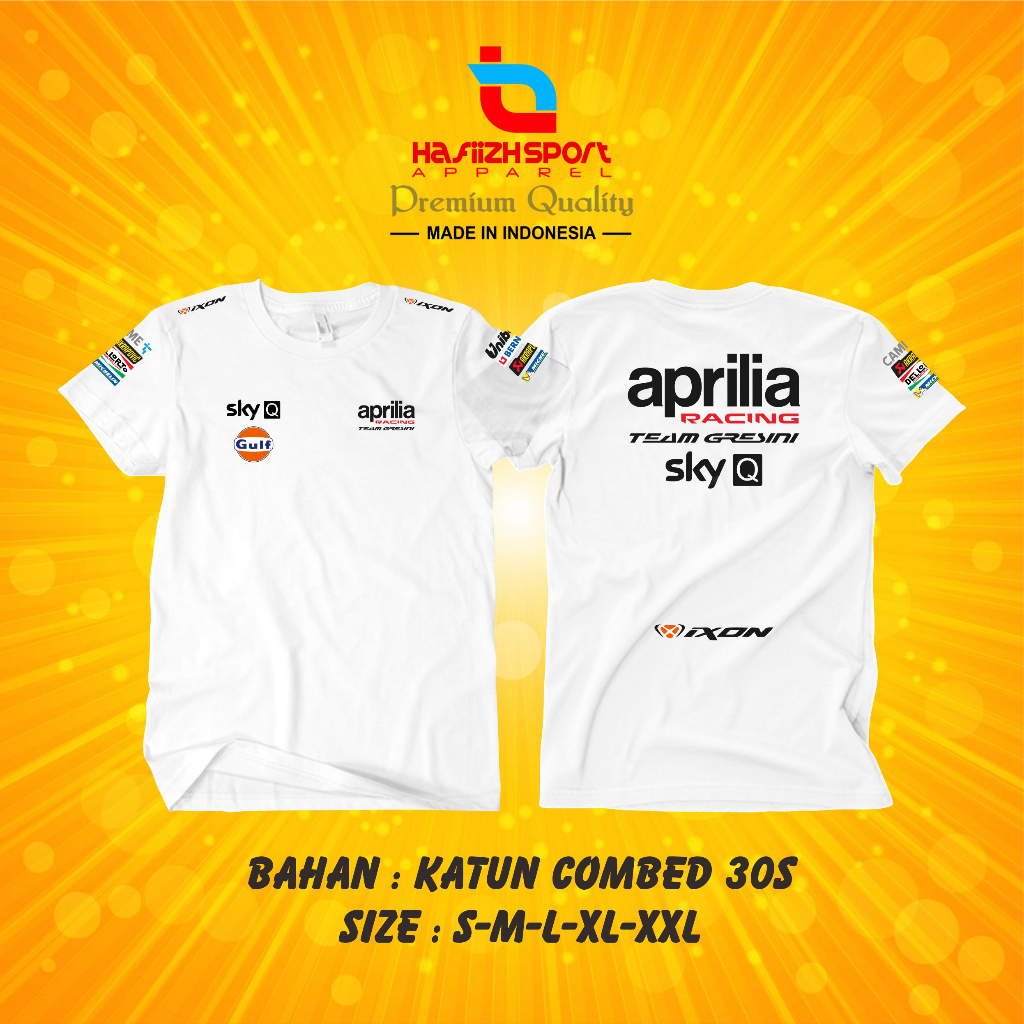 Jual Kaos Baju Racing Team Aprilia Gresini MotoGp Premium | Shopee ...