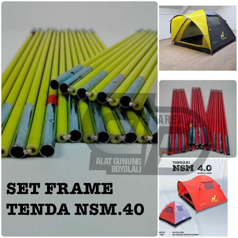 Jual 1 set lonjor panjangrangka tenda tendaki nsm.40 set frame tendaki rangka tenda bingkai ...