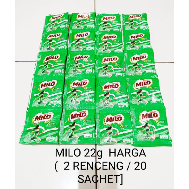 Jual NESTLE MILO 22g (HARGA 20 sachet/2renceng) | Shopee Indonesia