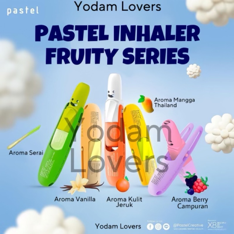 Jual [TERMASUK NECK LANYARD] PASTEL POCKET INHALER FRUITY MIX BERRY ...