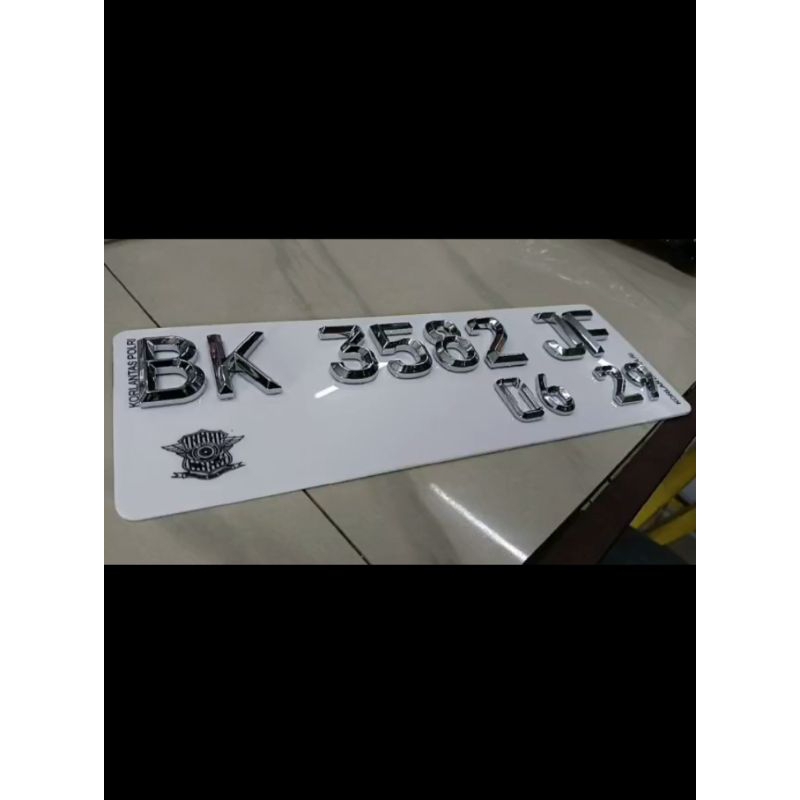Jual plat sepeda motor font FE terbaru chrome petak dan Chrome piramide ...