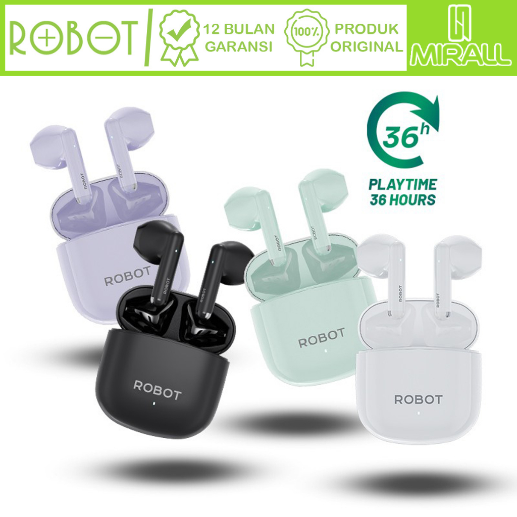 Jual Headset Wireless Earphone Airbuds Robot T60 Original TWS Bluetooth ...