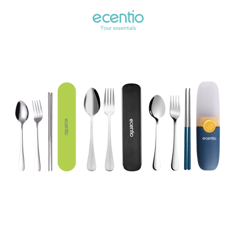 Jual ecentio Steel Set Alat Makan Sendok Garpu set 2/3Pcs Stainless ...