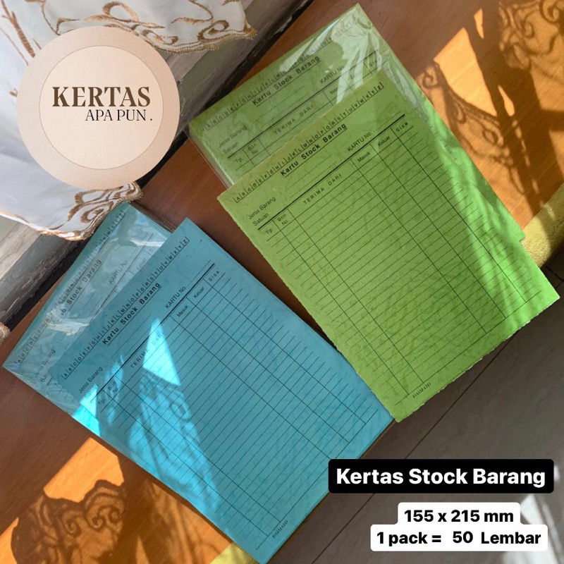 Jual (50 Lembar) Kartu Stock / Stok Barang Warna Bolak Balik | Shopee ...